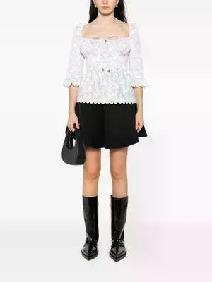 Coperni Floral-print Ruffled Top