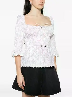 Coperni Floral-print Ruffled Top