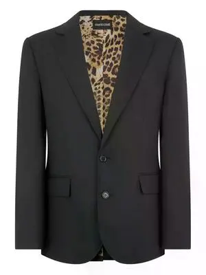 Roberto Cavalli Leopard-print Lining Wool Blazer