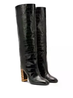 Roberto Cavalli Crocodile-effect Leather Knee-high Boots