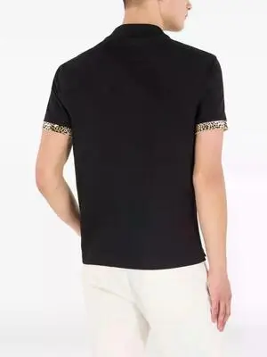 Roberto Cavalli Jaguar-print Cuff Polo Shirt