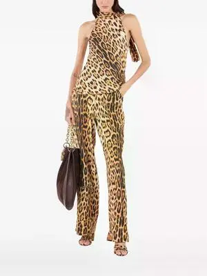 Roberto Cavalli Leopard-print Halter-neck Top
