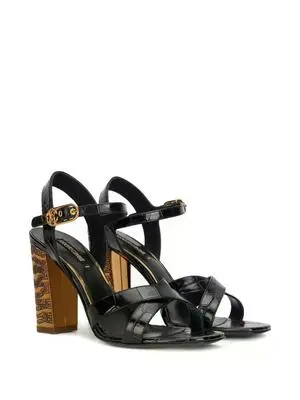 Roberto Cavalli Crocodile-effect Cross-strap Sandals