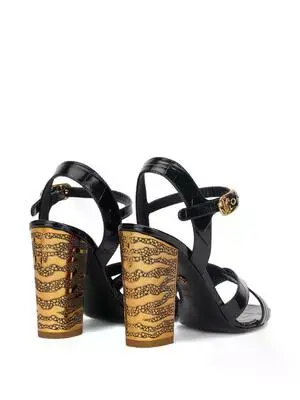 Roberto Cavalli Crocodile-effect Cross-strap Sandals