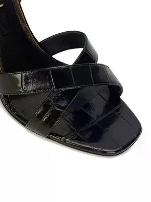 Roberto Cavalli Crocodile-effect Cross-strap Sandals