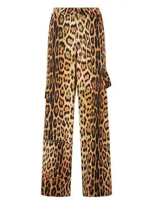 Roberto Cavalli Jaguar-print Cargo Trousers