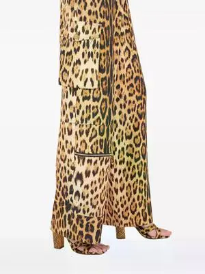 Roberto Cavalli Jaguar-print Cargo Trousers