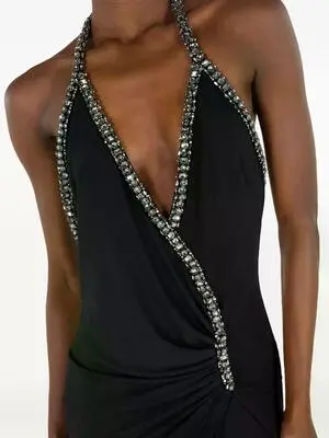 Roberto Cavalli Rhinestone-embellished Halterneck Dress
