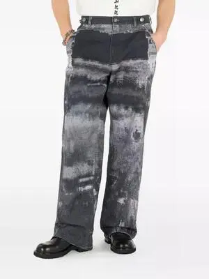 Roberto Cavalli Abstract-print Cotton Trousers