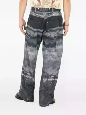 Roberto Cavalli Abstract-print Cotton Trousers