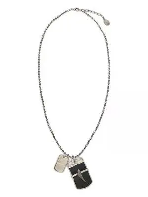 Roberto Cavalli Double-tag Pendant Necklace - Silver
