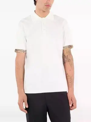 Roberto Cavalli Leopard-print Cuff Polo Shirt