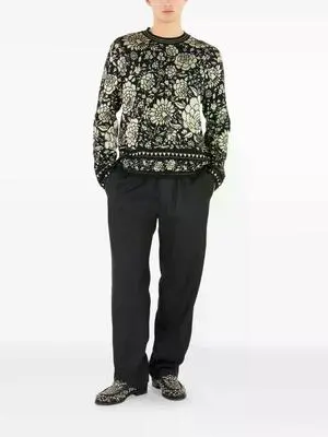 Roberto Cavalli Floral-pattern Wool Sweater