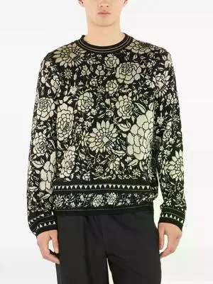 Roberto Cavalli Floral-pattern Wool Sweater