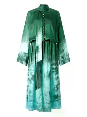 Roberto Cavalli Silk Button-up Dress