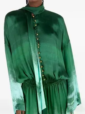 Roberto Cavalli Silk Button-up Dress