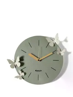 ARTI & MESTIERI Butterfly-embellished Wall Clock - Green