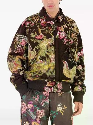 Roberto Cavalli Bird And Floral Bomber Jacket