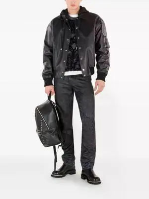 Roberto Cavalli Leather Bomber Jacket