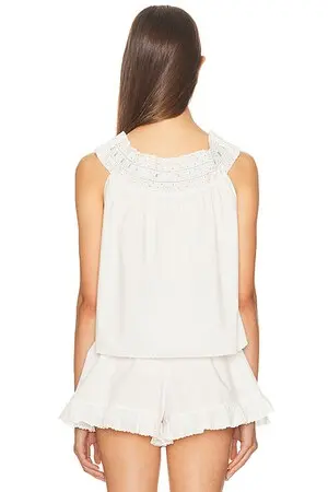 HELSA Vintage Top With Satin Tie Detail