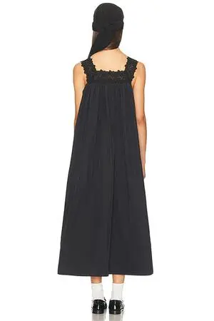 HELSA Midi Dress With Lace Detail - Black