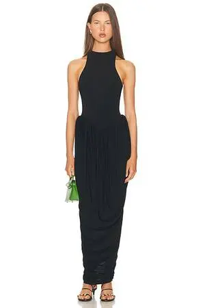 HELSA The Duchess Jersey Dress - Black