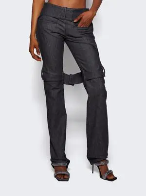 COURRÃ¨GES Strap Bootcut Denim Pants