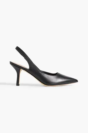 STUART WEITZMAN Zuri 75 Leather Slingback Pumps - Black