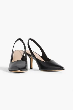 STUART WEITZMAN Zuri 75 Leather Slingback Pumps - Black
