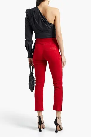 Isabel Marant Mofira Cropped Suede Slim-leg Pants