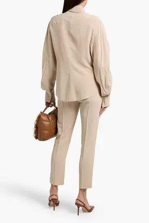 Brunello Cucinelli Crepe Slim-leg Pants