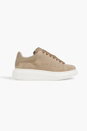 Alexander McQueen Suede And Leather Sneakers - Neutral