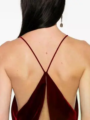 TOM FORD Velvet V-neck Maxi Dress - Red