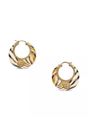 Roberto Cavalli Embossed-logo Hoop Earrings