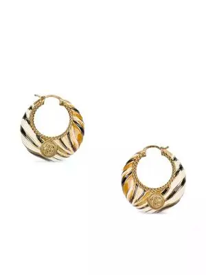 Roberto Cavalli Embossed-logo Hoop Earrings