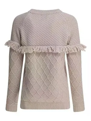 RAKKI Cable-knit Fringe Sweater