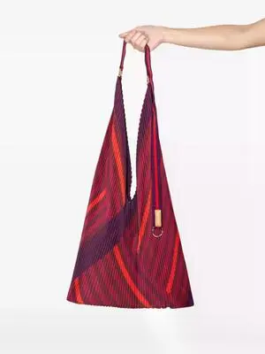 MULTITUDES BAGS Pleated Striped-pattern Tote Bag - Red