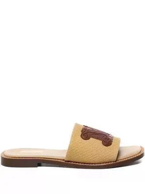 Max Mara Monogram Canvas Band Flat Sandals