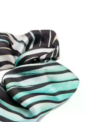 Roberto Cavalli Striped Silk Scrunchie