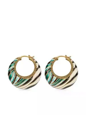 Roberto Cavalli Embossed-logo Hoop Earrings - Blue