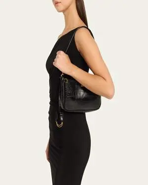 Balenciaga Rodeo Croc-embossed Leather Pochette