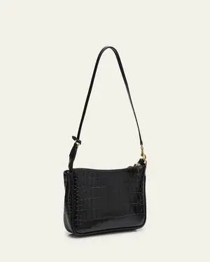 Balenciaga Rodeo Croc-embossed Leather Pochette