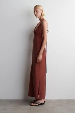 Cos Gathered V-neck Maxi Dress