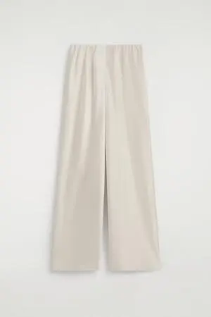 Cos Satin Wide-leg Trousers - White