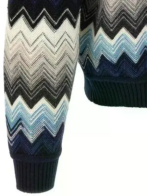 Missoni Zigzag-pattern Crew-neck Sweater - Blue