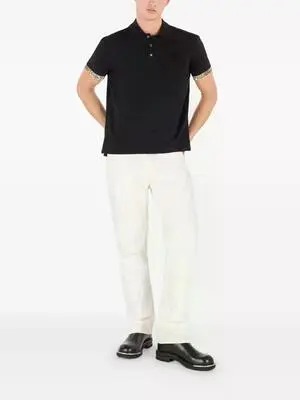 Roberto Cavalli Jaguar-print Cuff Polo Shirt