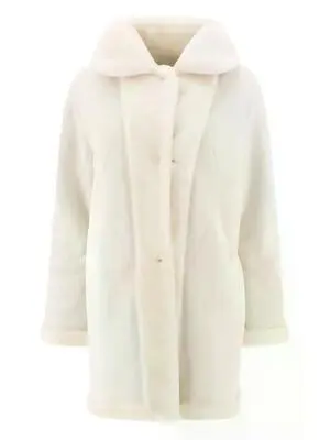 B&W Reversible Shearling Coat - Neutrals