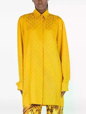 Roberto Cavalli Monogram Snake-embossed Shirt