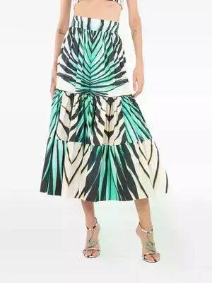 Roberto Cavalli Printed Tiered Skirt