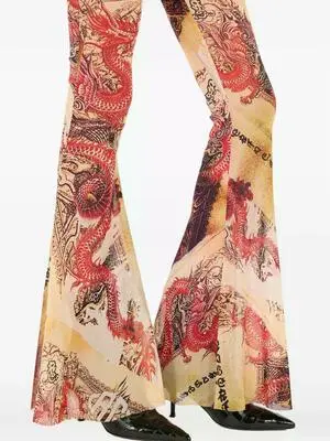 Roberto Cavalli Flared Printed Trousers